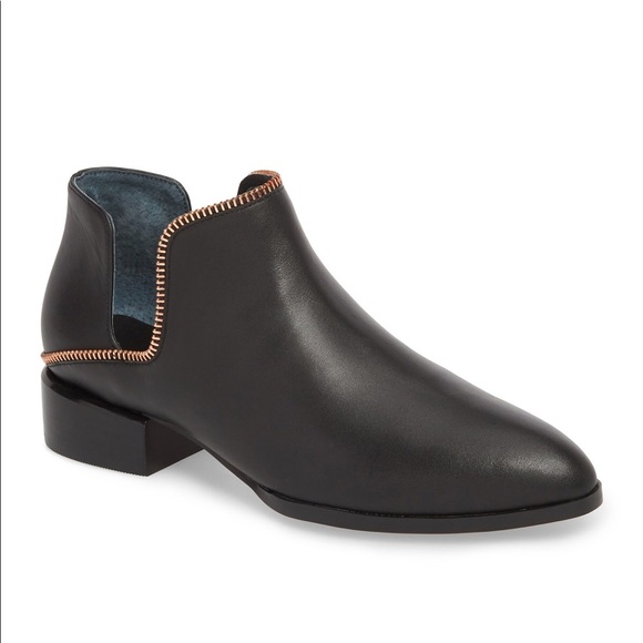 Halogen | Shoes | Halogen Piper Bootie Black Leather Zipper | Poshmark